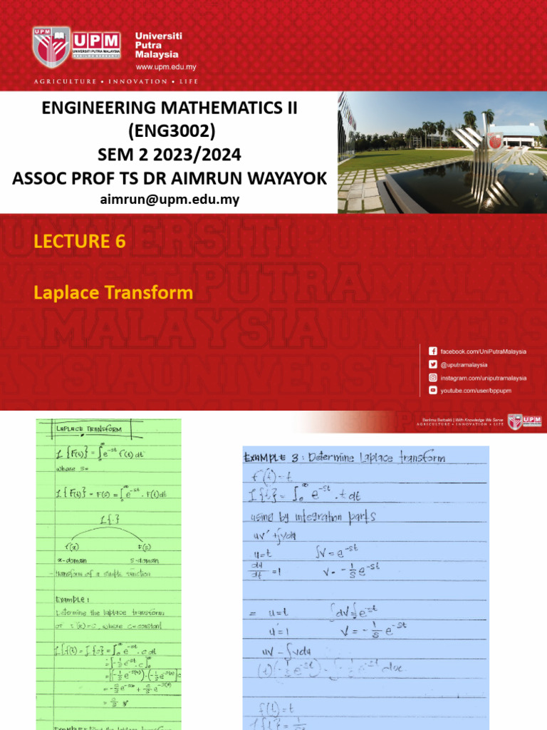 Lecture 6 Laplace Transform | PDF | Technology & Engineering