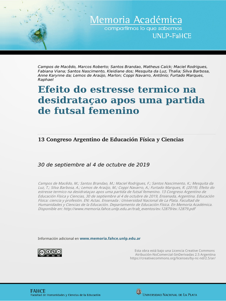 Efeito Do Estresse Termico e Desidratação No Exercício Físico | PDF ...