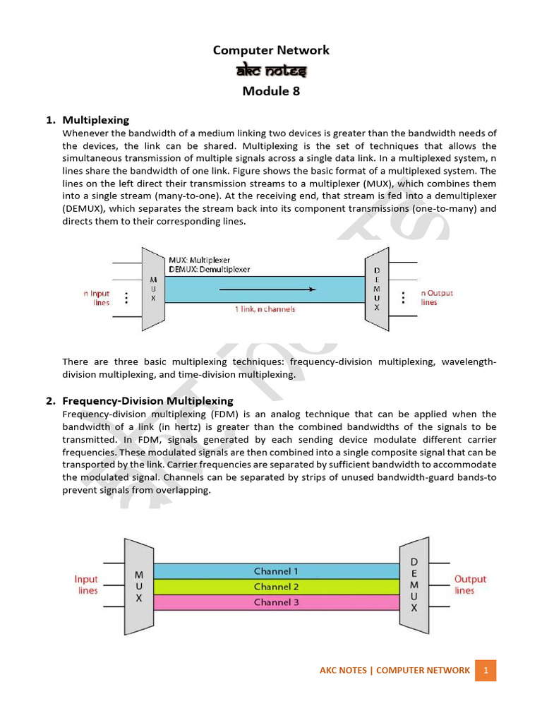 Module 8 - Network | Download Free PDF | Multiplexing | Modulation
