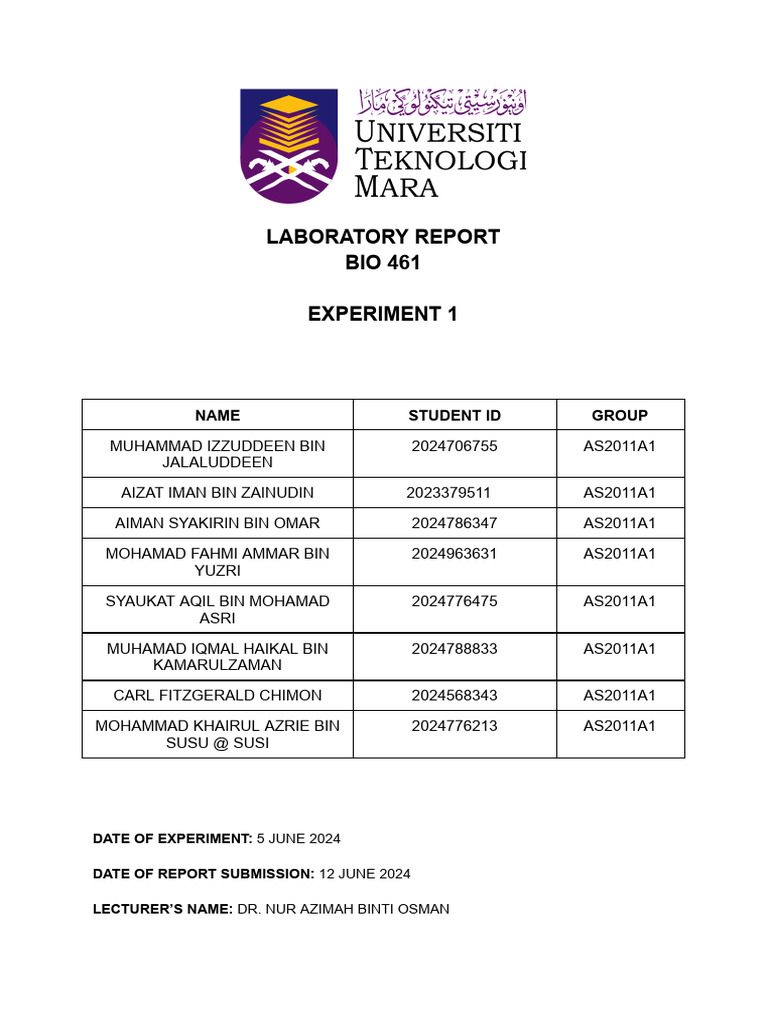BIO 461 Lab report practical 1 and 2 (1) | PDF | Staining | Gram Positive Bacteria