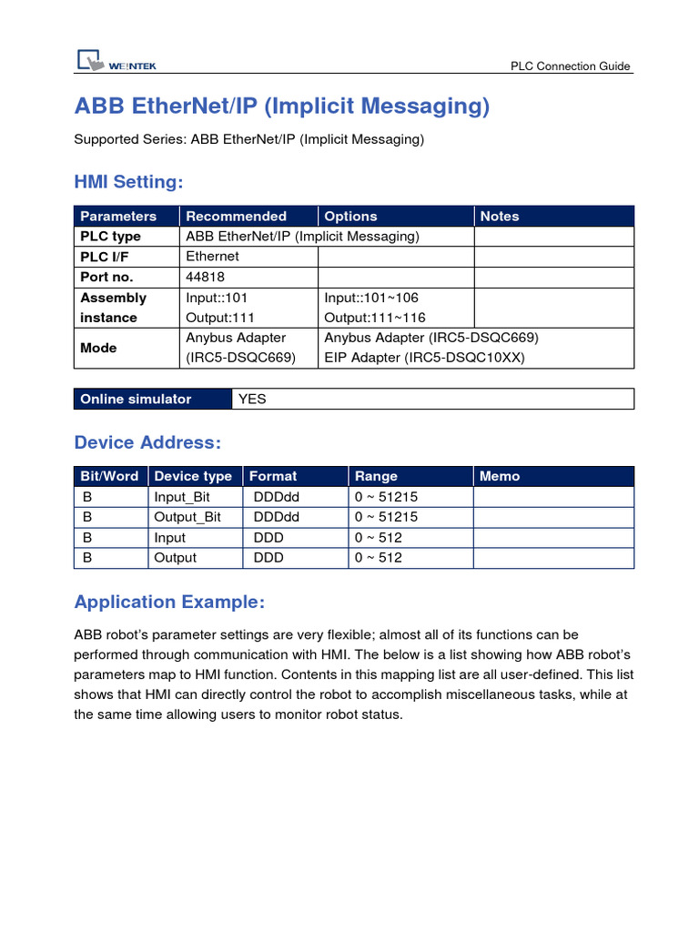 ABB EtherNet IP Implicit Messaging | PDF | Programmable Logic Controller | Parameter (Computer ...