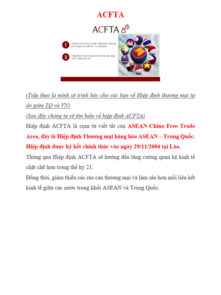 ACFTA Presentation | PDF