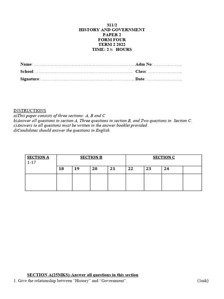 Hist PP2 QS 1 | PDF | Africa