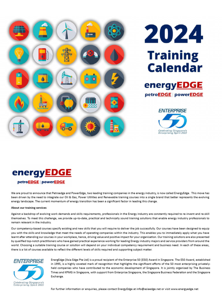 Petro Power Integrated Training Calendar 2024 Without Pricing ...