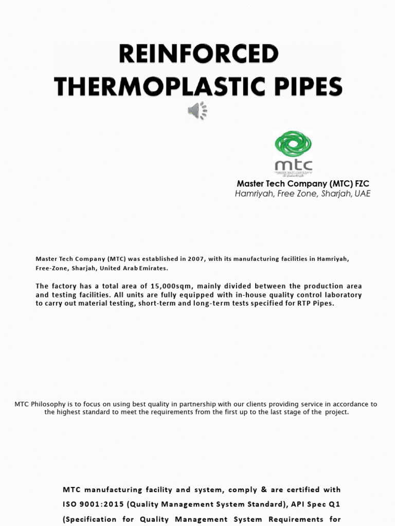 MTC Broucher | PDF | Pipe (Fluid Conveyance) | Industrial Processes
