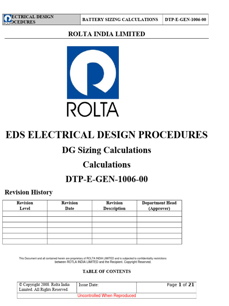 DG Sizing of Generator PDF Free | PDF | Electric Motor | Electric Generator