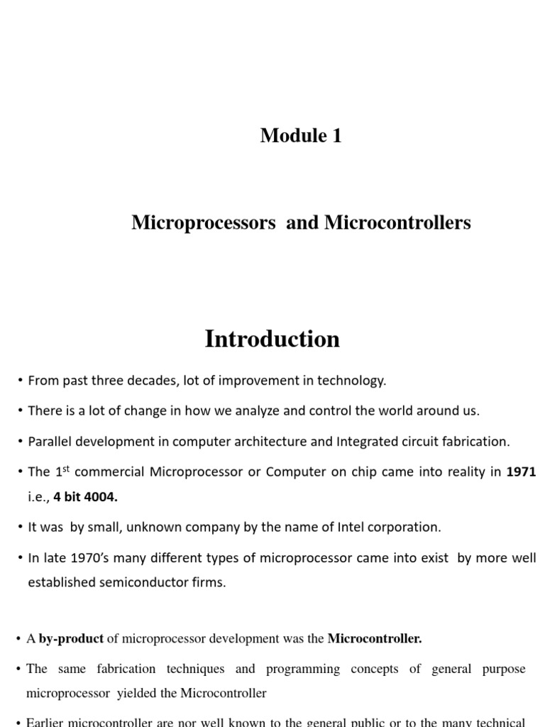 Module 1 | PDF | Microcontroller | Microprocessor
