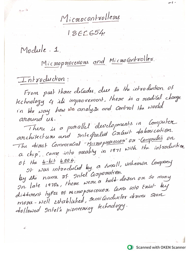 Microcontroller Module 1 | PDF