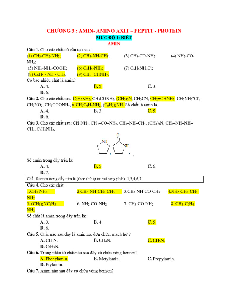 Amin Aminoaxit Peptit CB 1 | PDF
