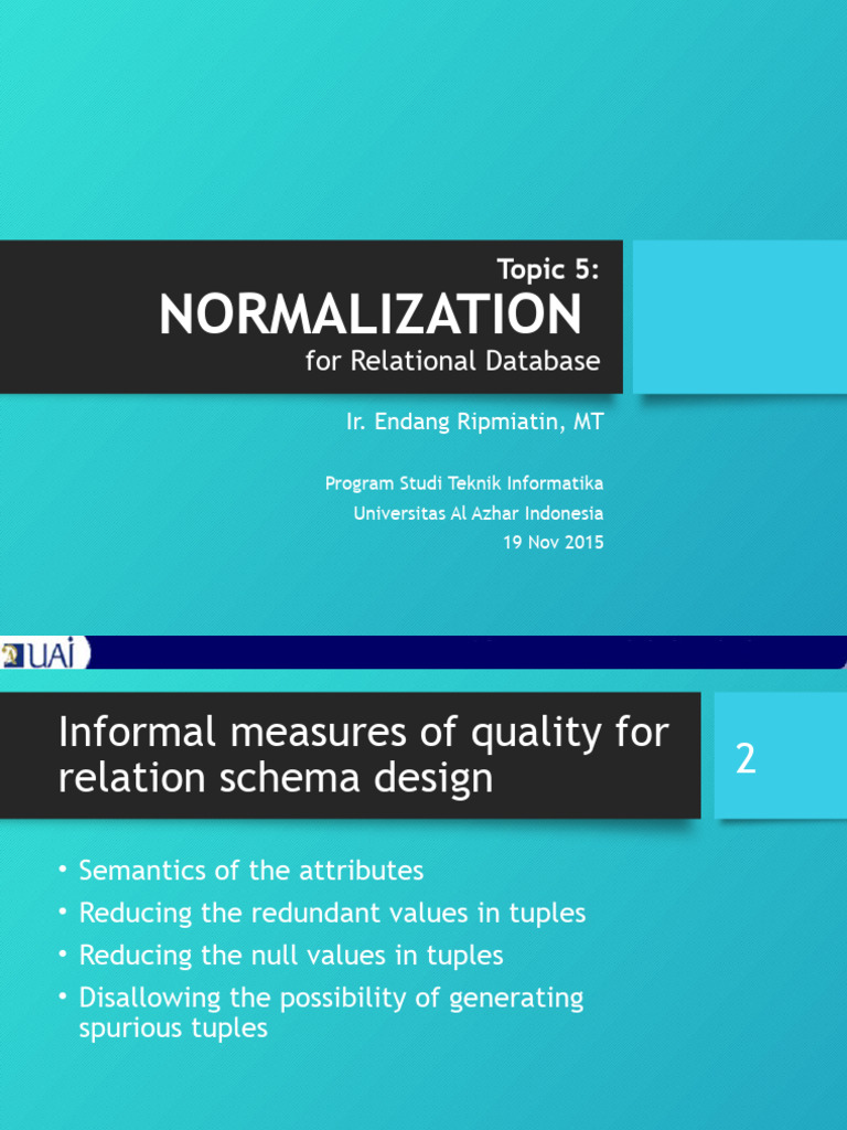 15 05 Normalisasi | PDF | Data | Information Technology Management