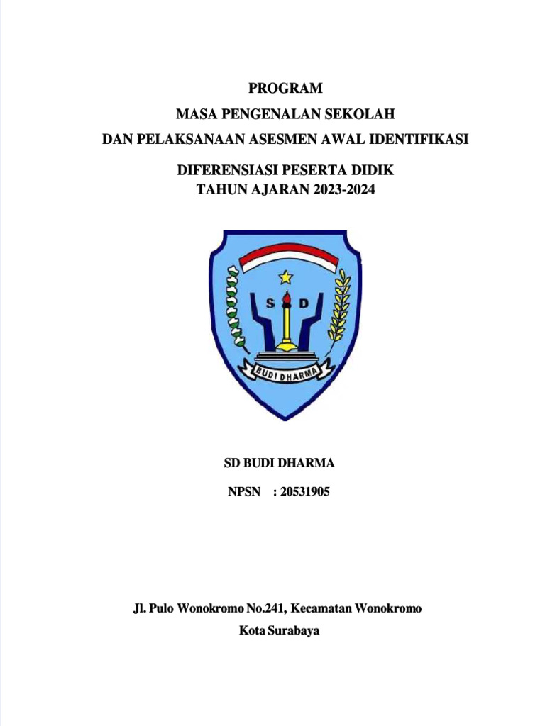 PDF Program Mpls SD Budi Dharma Tahun 2023 2024 - Compress | PDF