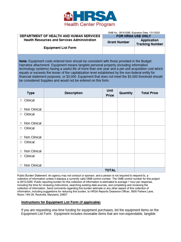 Fy19 Nap Equipment List | PDF | Office Of Management And Budget