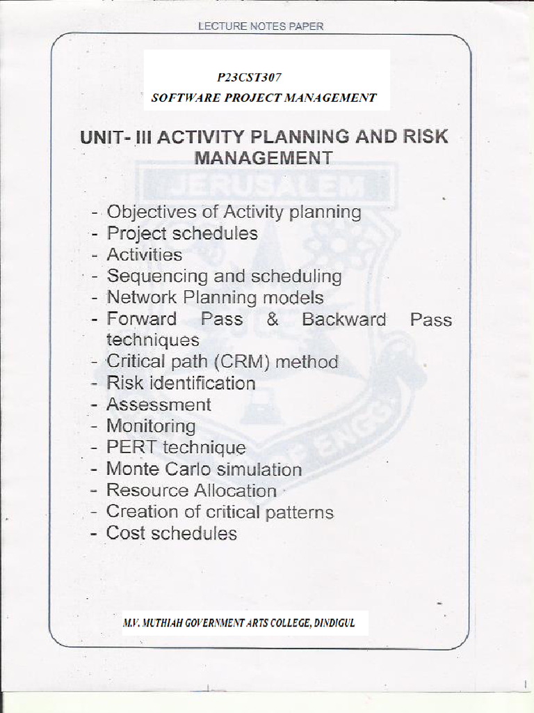 SPM Unit 3 Notes | PDF
