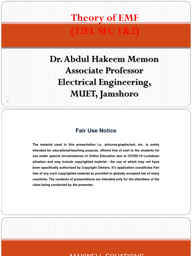 10 Maxwell Eq &dispalcement Current | PDF | Magnetic Field | Flux