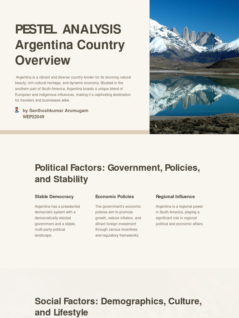 Pestal Analysis For The Argentina Country | PDF | Argentina ...