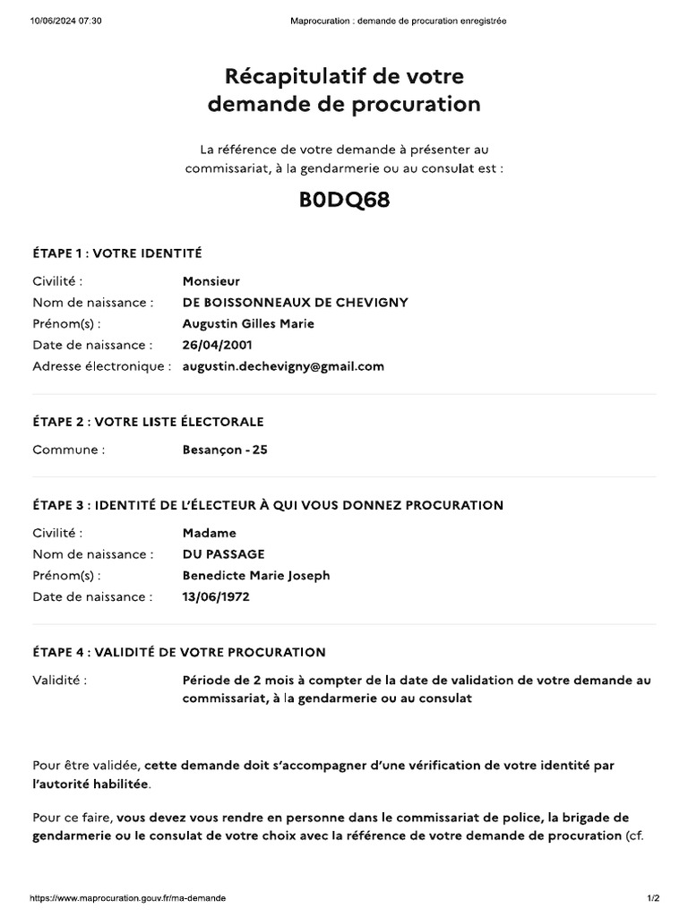 Demande Procuration | PDF