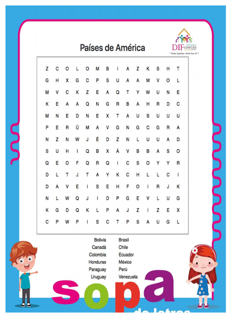 Sopa de letras sobre el 14 de abril día de las américas | PDF