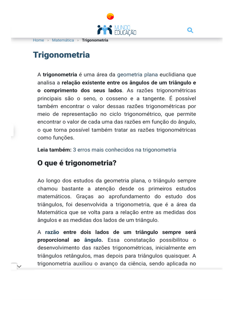 Guia Completo de Trigonometria | PDF | Trigonometria | Triângulo