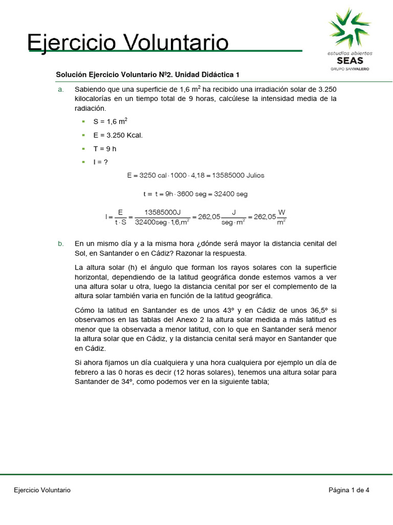 SOLUCIÓN EJERCICIO 2 Unidad 1 | PDF | Fenomeno fisico
