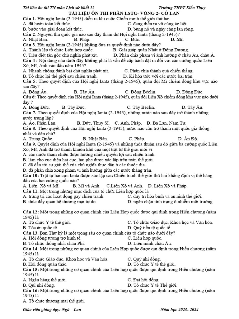 CỦNG CỐ LSTG LẦN 3 | PDF