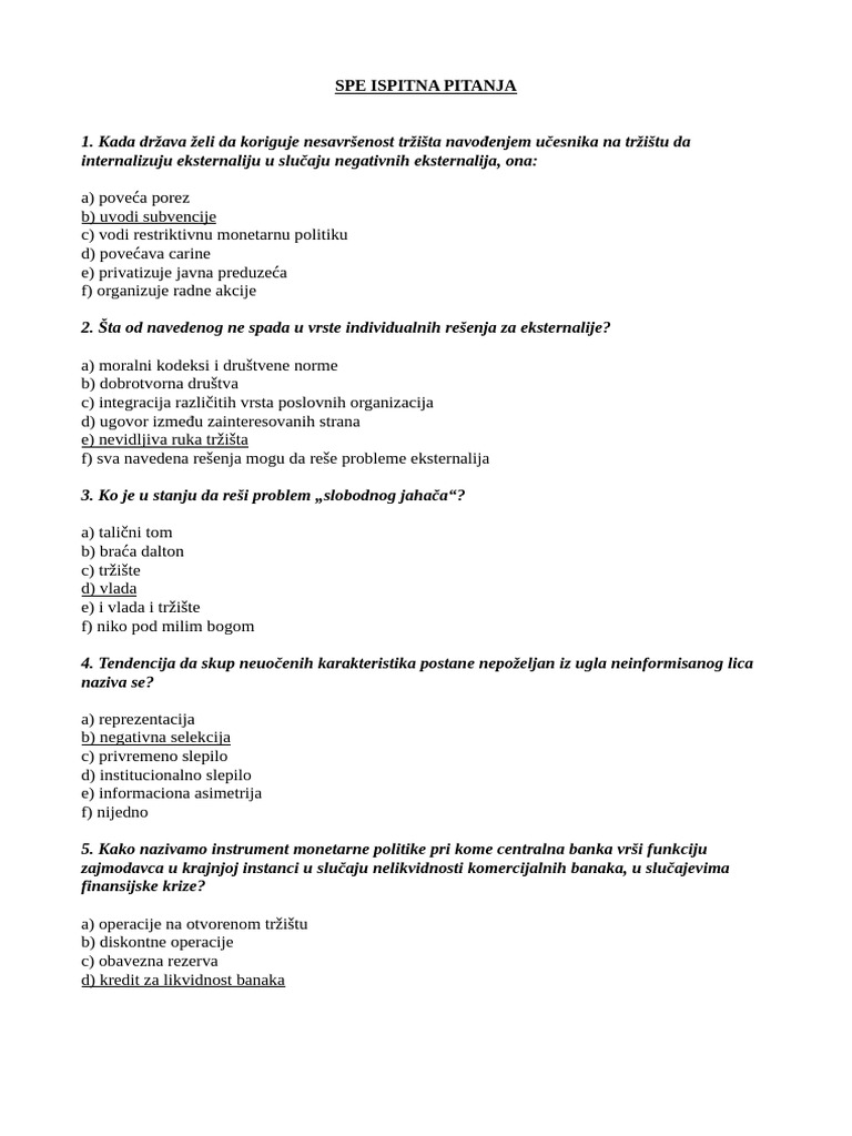 Spe Pitanja | PDF