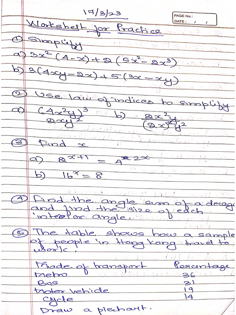 Math Worksheet 3 | PDF