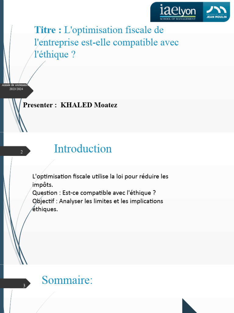 Présentation PFE | PDF | Impôts | Économie d'entreprise