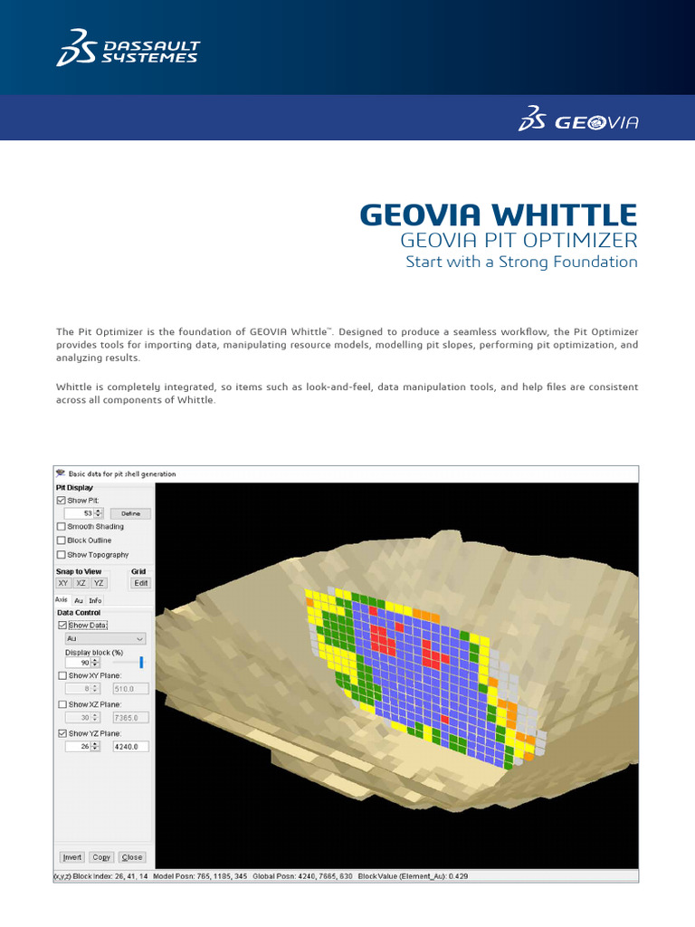 GEOVIA Whittle PitOptimizer | PDF | Applied Mathematics | Computer Science