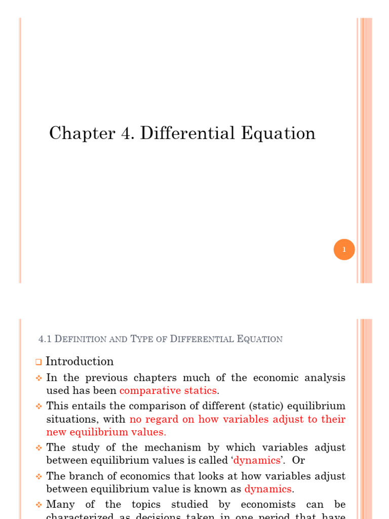 Chapter 4. Differential Equation | PDF | Differential Equations | Equations