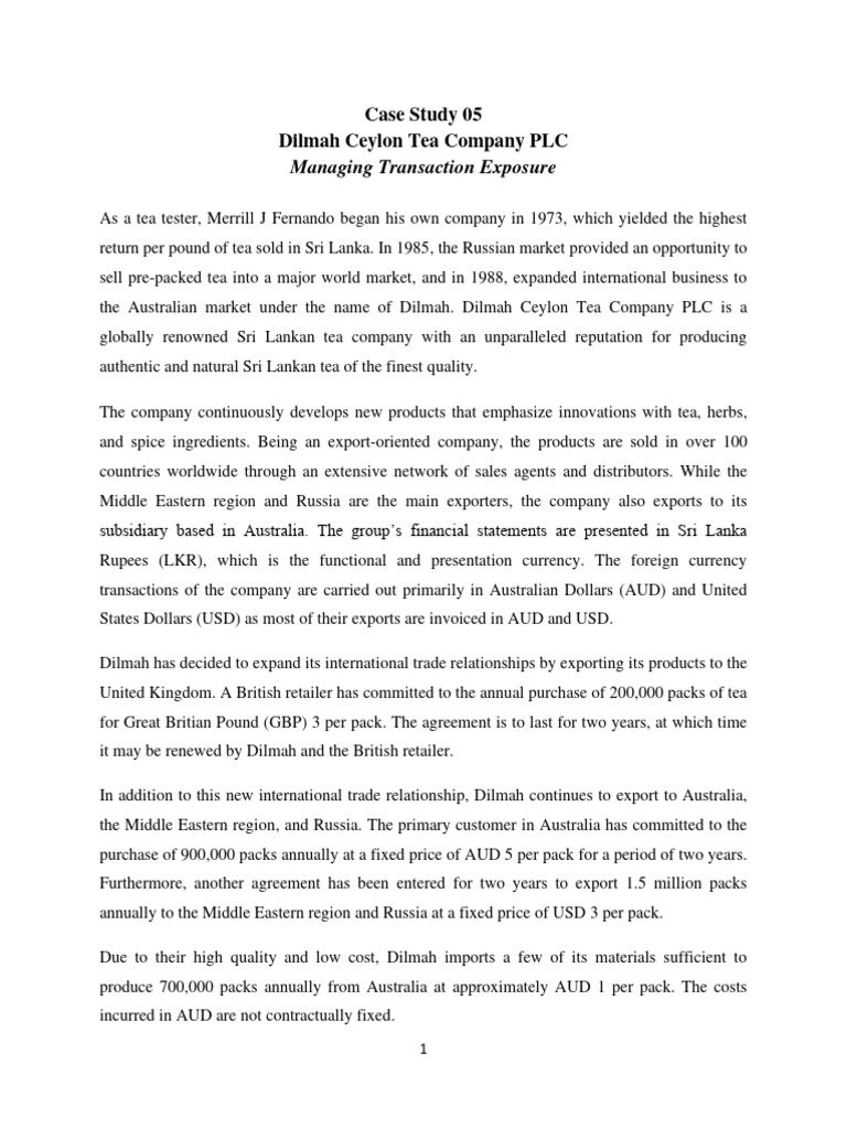 Case Study 05 | PDF | Option (Finance) | Hedge (Finance)