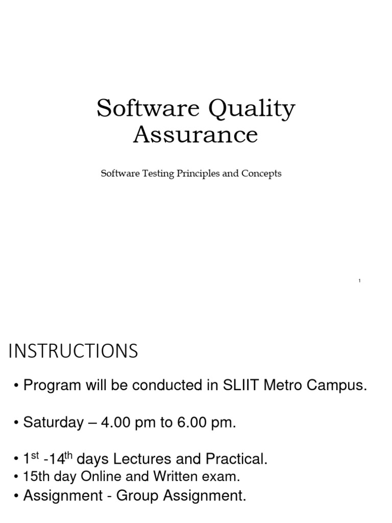 Introduction To Quality Assurance and Control | PDF | Software Testing ...