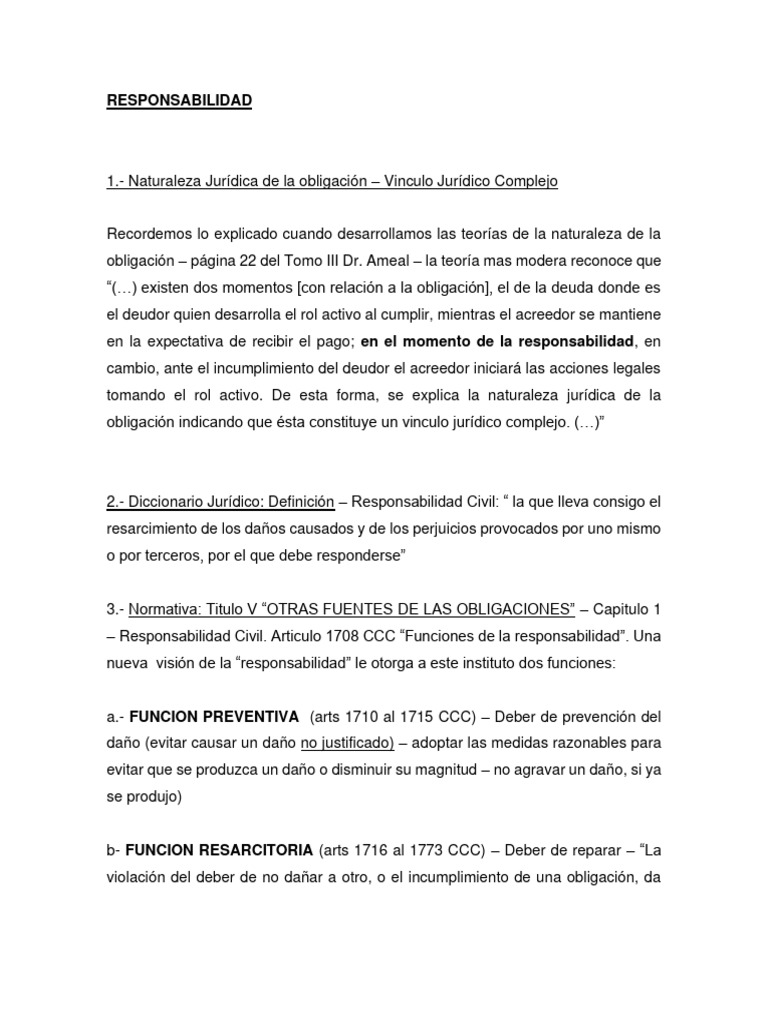 Responsabilidad Concepto Sentido Principios | PDF | Daños y perjuicios ...