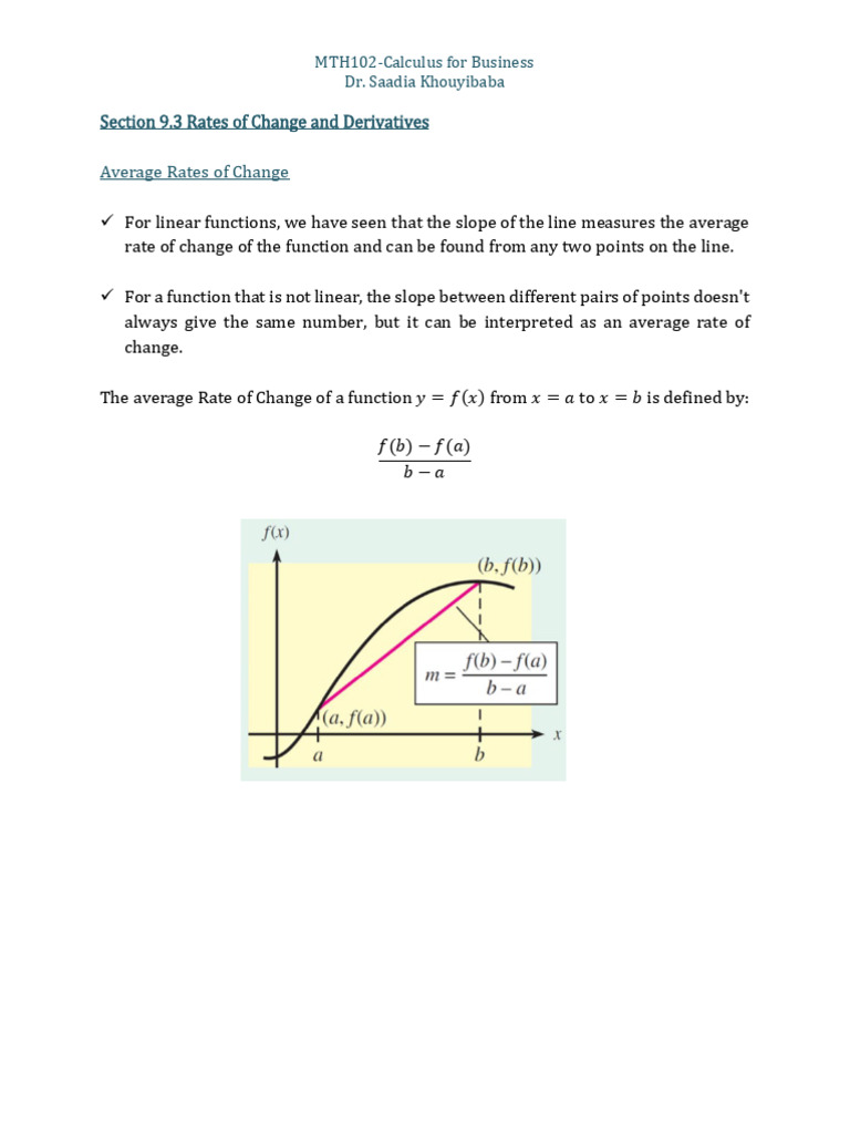 Section 9.3 - Good | PDF | Derivative | Tangent