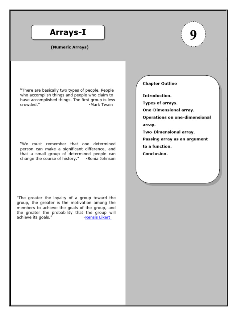 Lesson9 Arrays1 Pdf Integer Computer Science Variable Computer Science 0795