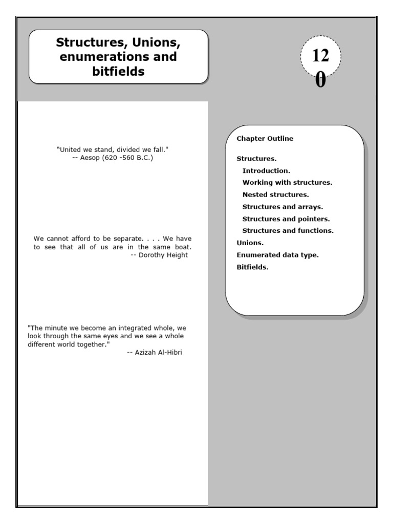 Lesson12-Structures, Unions, Enums and Bitfields | PDF | Pointer (Computer Programming ...