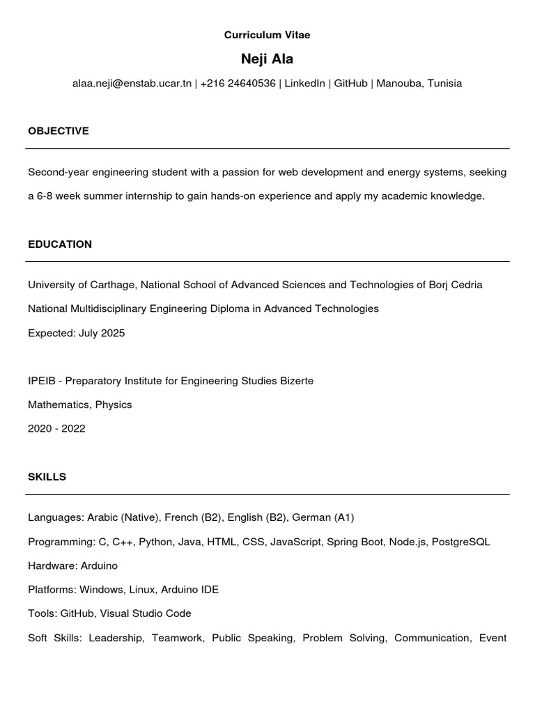 Neji_Ala_CV (1) | PDF | Web Development | Artificial Intelligence