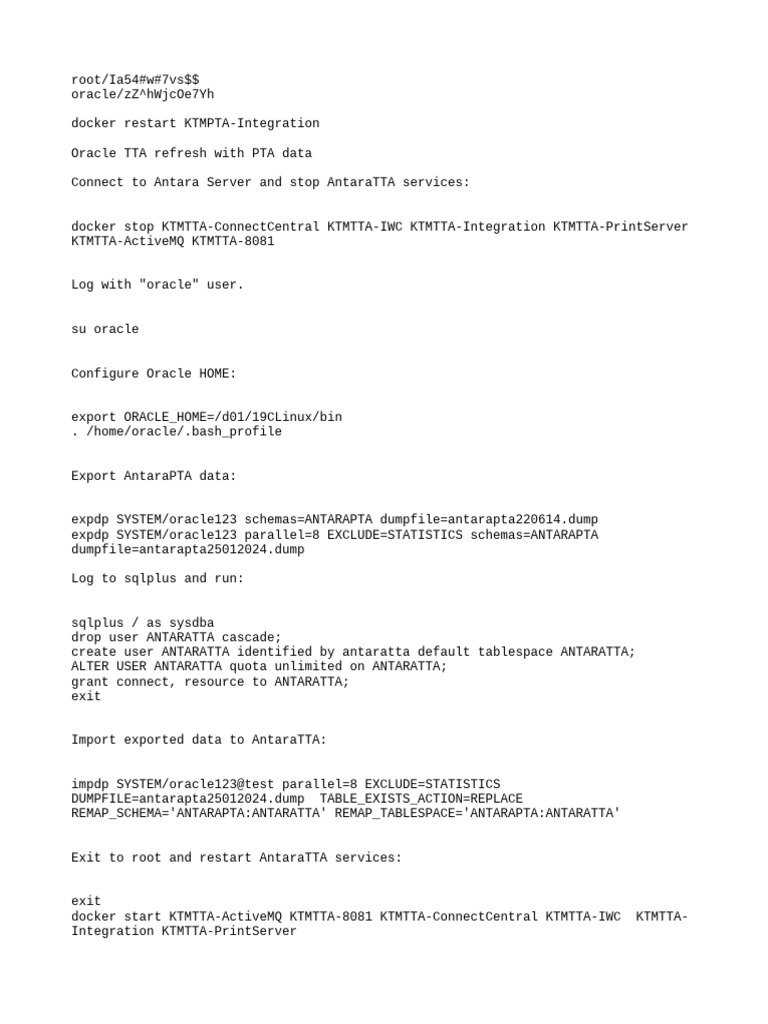 Antara_db_refresh | Download Free PDF | Backup | Databases