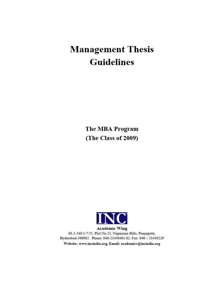 Management Thesis Guidelines | PDF | Thesis | Methodology