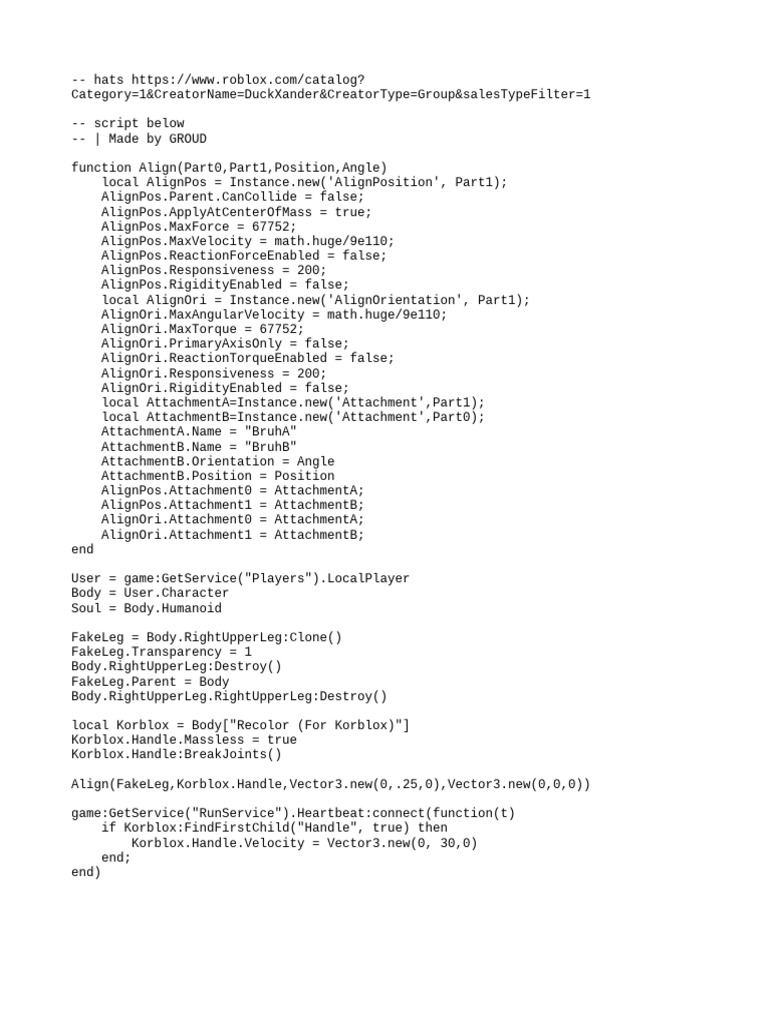 Roblox Fe Korblox | PDF | Computers | Technology & Engineering