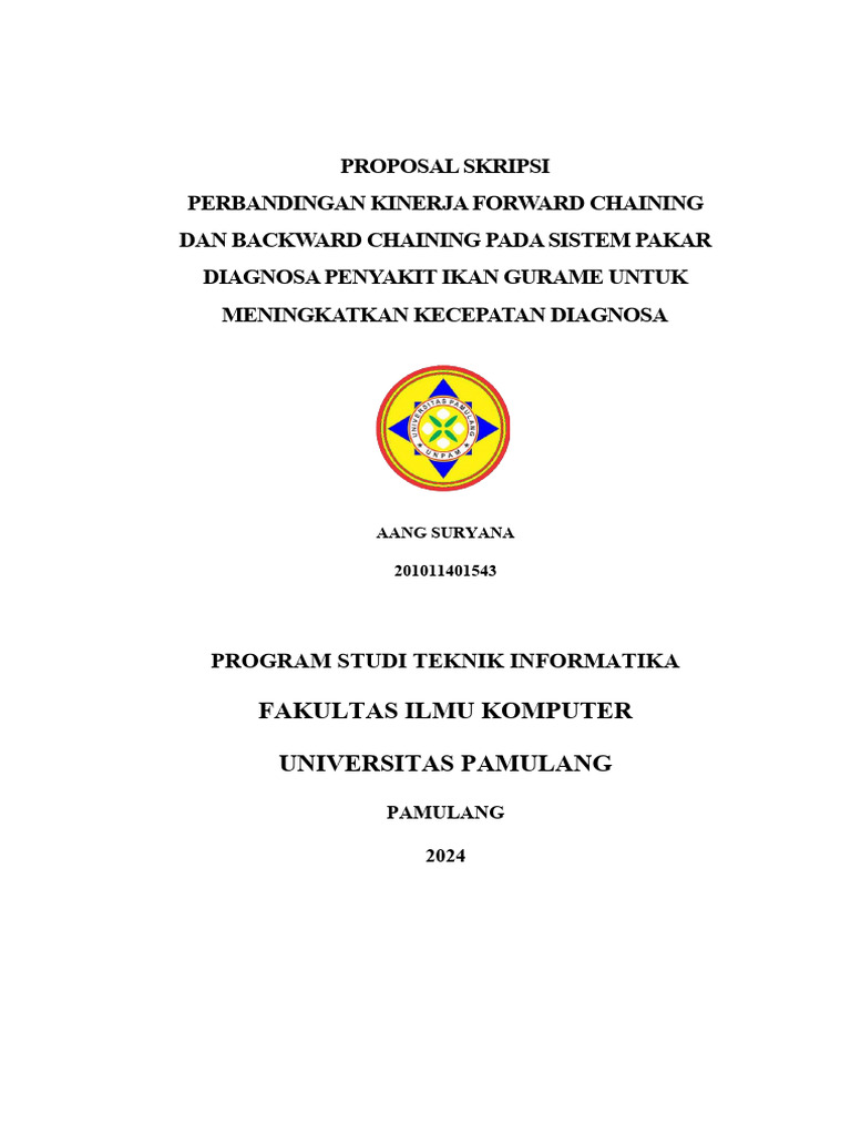 Perbandingan Kinerja Forward Chaining Dan Backward Chaining Pada Sistem ...