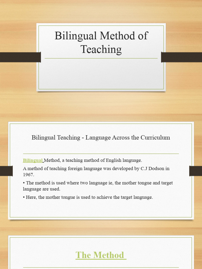 Bilingual and Eclectic Methods | PDF | Learning | Teachers