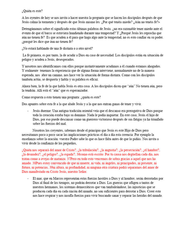 La Fe y Confianza en Jesús Durante la Tormenta | PDF | Creencia religiosa y doctrina