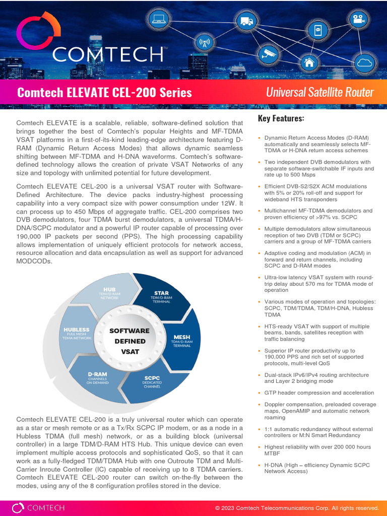 Comtech_ELEVATE_200_592024 | PDF | Computer Network | Router (Computing)