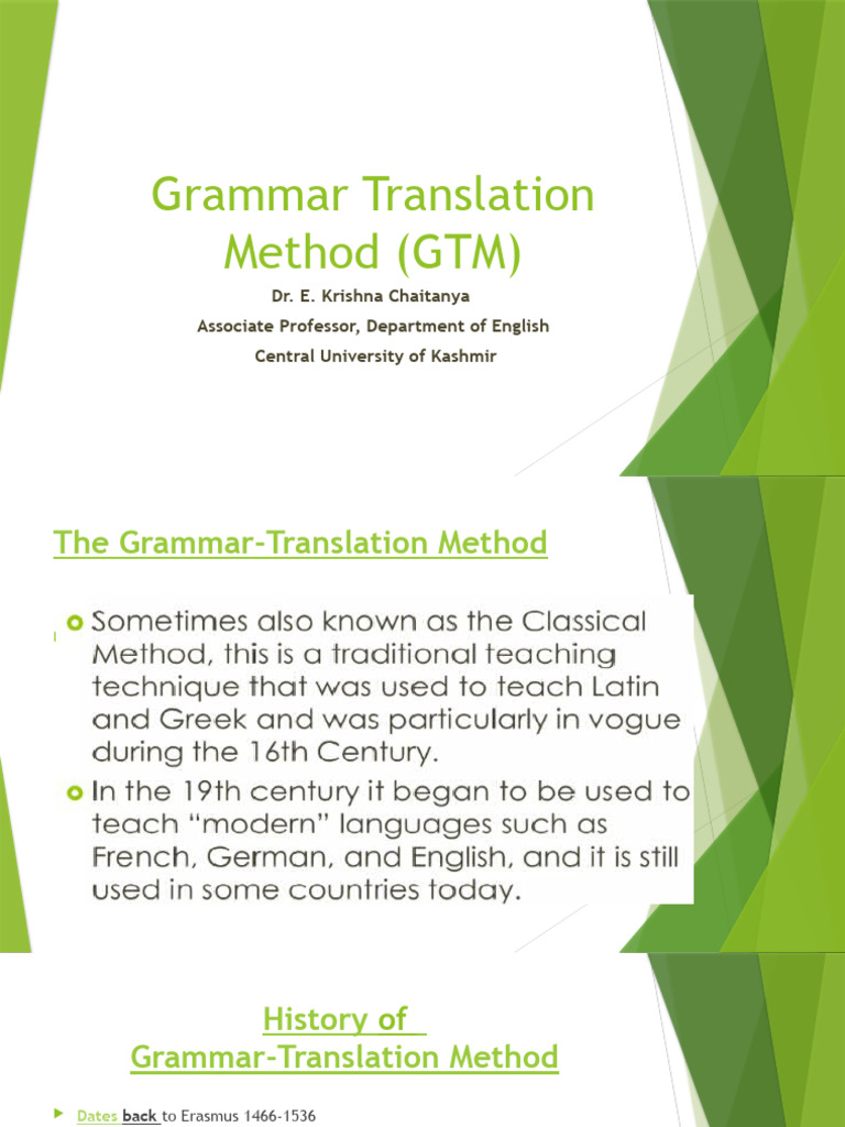 Overview of the Grammar-Translation Method | PDF | Second Language | Psycholinguistics