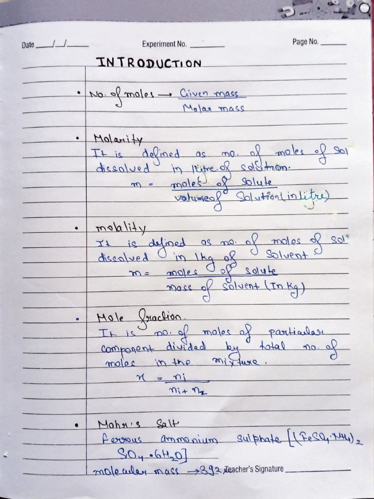 Chemistry Practical File | PDF
