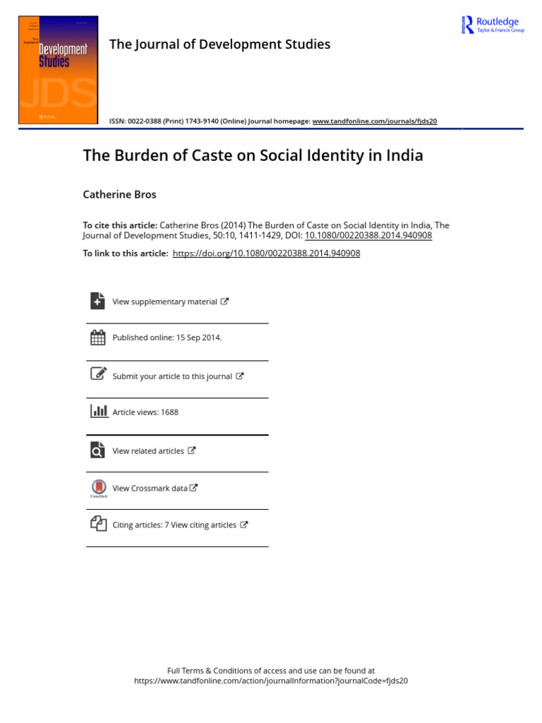 The Burden of Caste On Social Identity in India | PDF | Caste | Dalit
