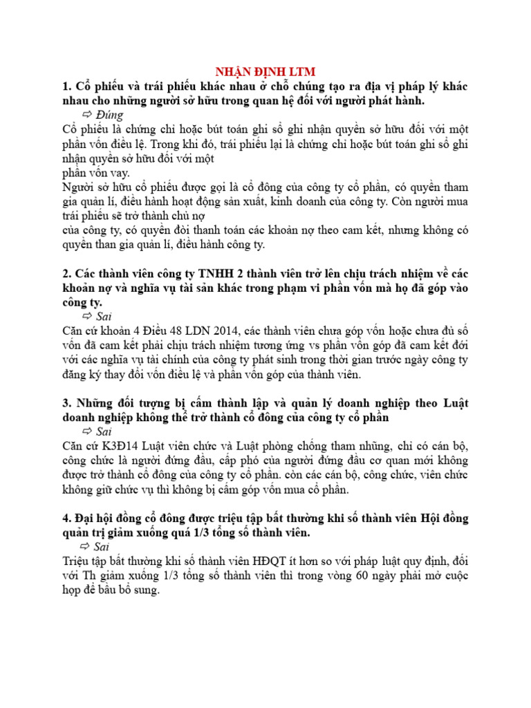 Nhận Định LTM | PDF