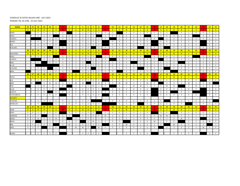 SCHEDULE JUNE-JULY 2023 update | PDF