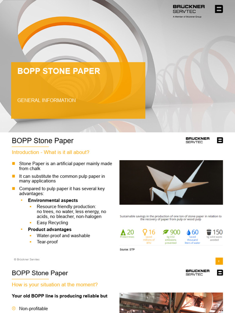 BOPP Stone Paper: Innovative Solutions | PDF | Paper | Economies