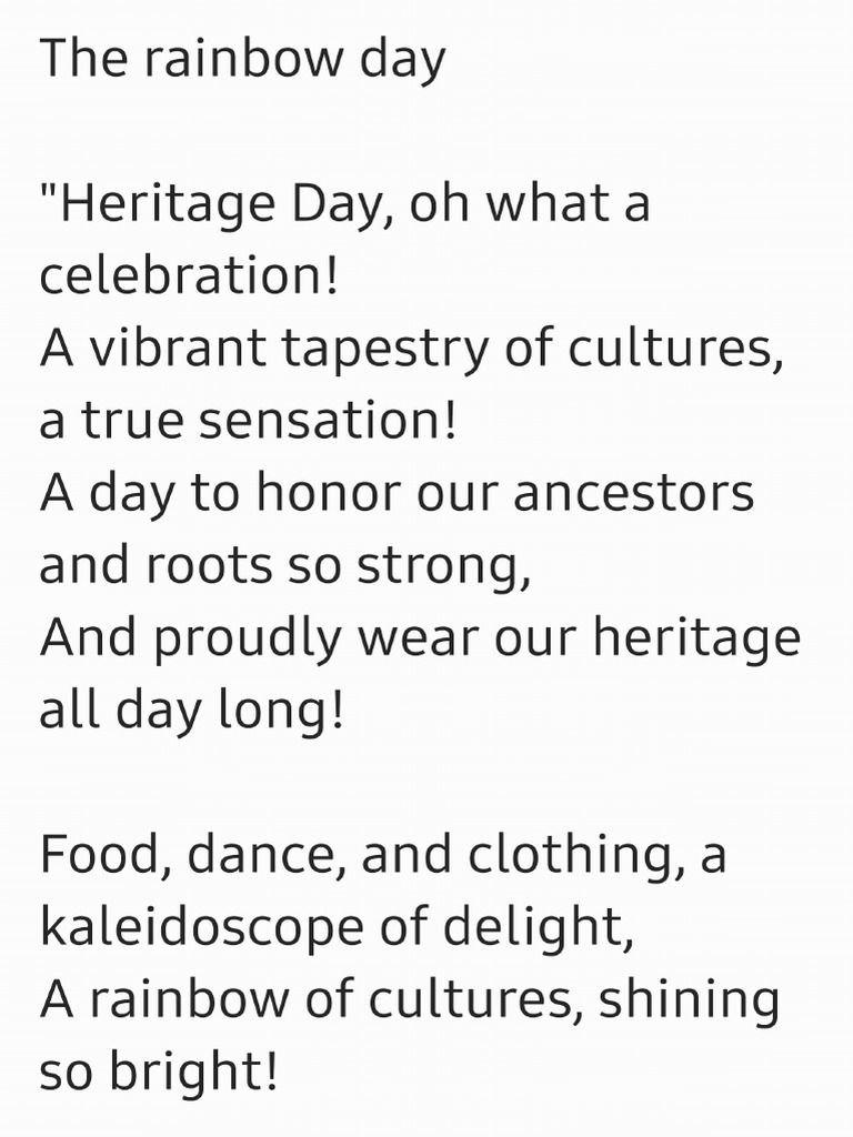 Heritage Day Peom | PDF